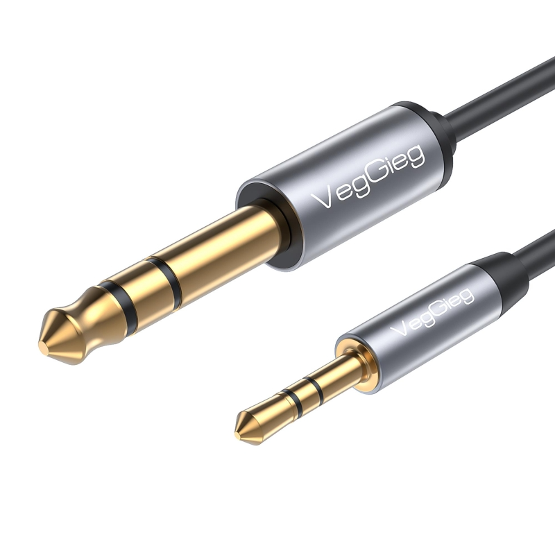 VegGieg 3.5mm to 6.35mm Stereo TRS Enstrüman Amfi Aux Ses Kablosu – VegGieg