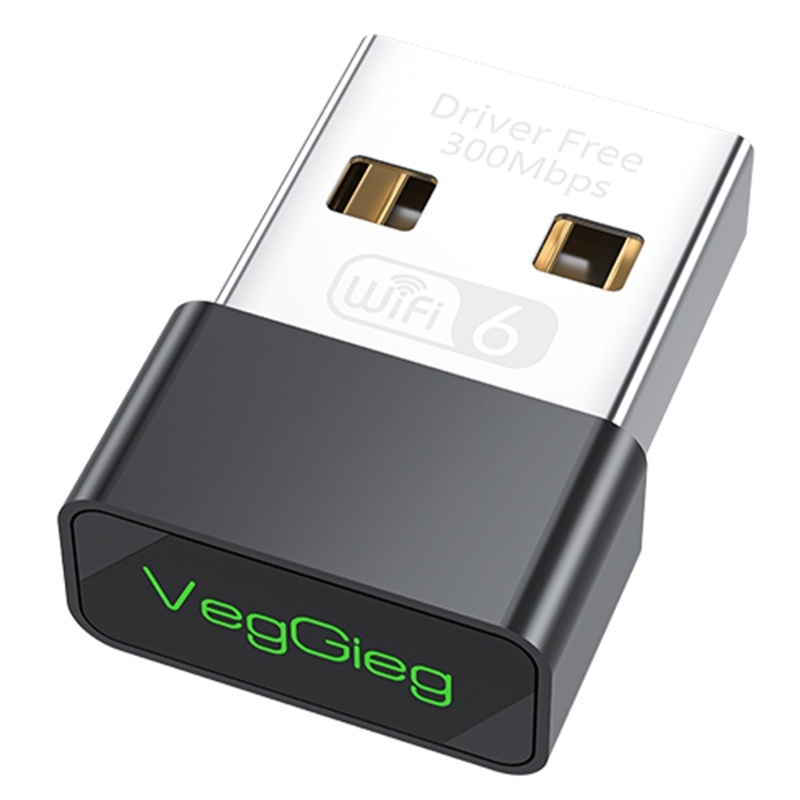 VegGieg 300 Mbps Wifi 6 Çift Bant Kablosuz Alıcı Verici Nano USB ...