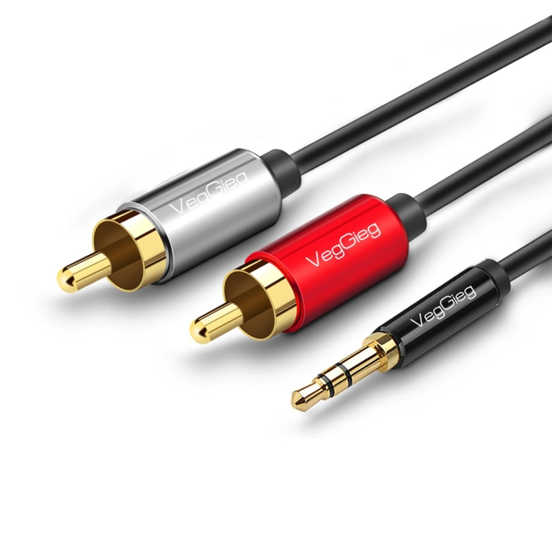 VegGieg 3.5mm AUX to 2 RCA Ses Kablosu 1.5 Metre – VegGieg